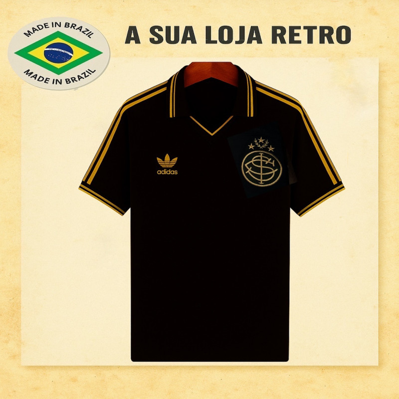 Camisa retrô Inter Preta Dourada Gola Polo